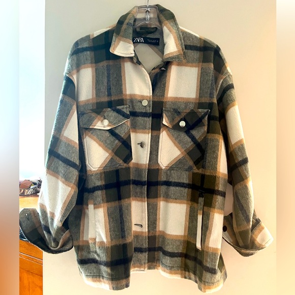 Zara | Jackets & Coats | Zara Wool Shacket L | Poshmark